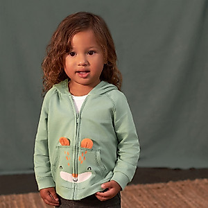 Gerber Baby Boys Toddler Zip Hoodie & Joggers Clothing Set Fox Green 0-3 Months