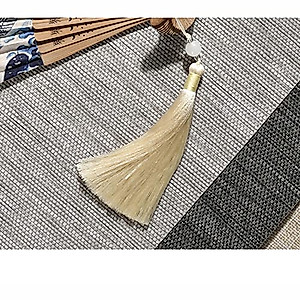 Fringed Folding Fan Hand Fan Pocket Fan Retro Bamboo Handle Fan Wedding Summer Party Dancing Cosplay Vintage Style