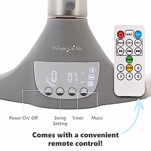 Dream On Me Zazu Baby Swing, Baby Swing for Infant, 5 - Swinging Speed, Two Attached Toys, Bluetooth Enabled and Remote Control, Grey and Blue