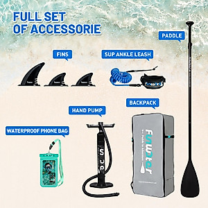 FunWater Stand Up Paddle Board Ultra-Light Inflatable Paddleboard with SUP Accessories for Adults & Youth of All Skill Levels