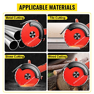 VEVOR 14" Electric Concrete Saw, 1800W Concrete Cutter 15Amp Cut-off Saw, Wet/Dry Corded Circular Saw with 14" Blade and Attachments, 5" Cut Depth Masonry Saw for Granite, Brick, Porcelain