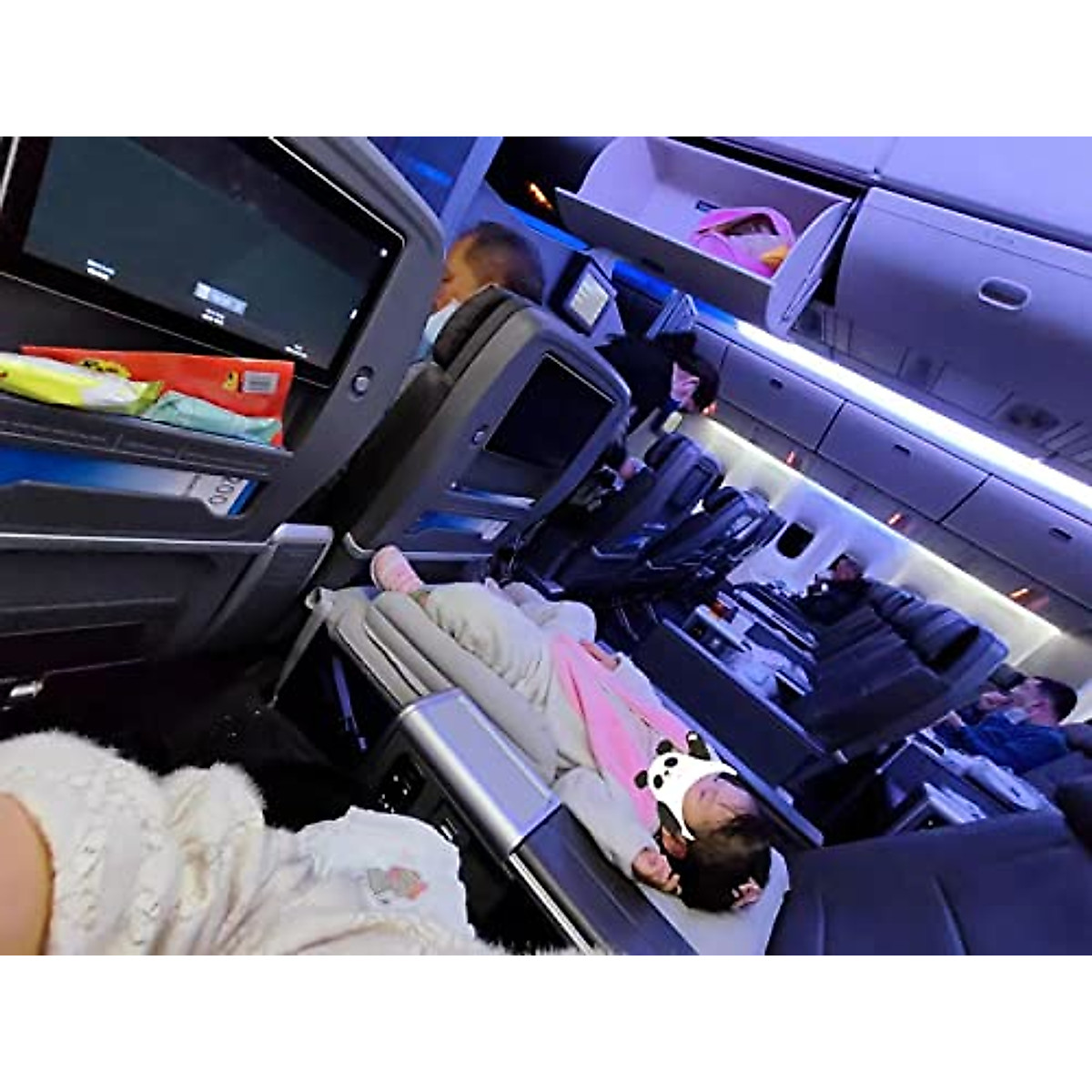 KFBVDR Inflatable Airplane Baby Travel Bed,Plane Bed for Toddler Travel,Seat Belt and Carry Bag Included,Baby Travel Most Airplane Economy Seats(37.4"X18.9"X4.7", Dark Gray)