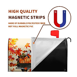 Dacawin Fall Harvest Mailbox Covers Magnetic Standard Size Thansgiving Pumpkin Mailbox Post Cover Maple Leaves Truck Mailbox Decor Waterproof Mailbox Wraps Mail Cover for Garden Yard 21 * 18 Inch
