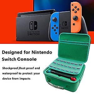 Carrying Case for Nintendo Switch,Portable Travel All Protective Hardshell Storage Case Compatible with Switch OLED Model for Switch Console, Pro Controller, Switch Dock with 21 Games Cards Slots