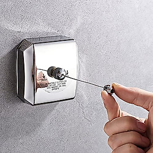 Japard Retractable Clothesline Stainless Steel Metal Indoor, Retracting Clothesline Outdoor, 12ft Wire, Loadable 44lbs, Extendable Clothesline Heavy Duty (2 Pack)