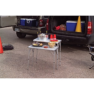 Coleman Pack-Away 4-in-1 Folding Table, Lightweight Outdoor Camping Table with 3 Adjustable Heights, Leveling Feet, & Securing Brackets; Great for Patio & Deck, Camping, Tailgating, & More