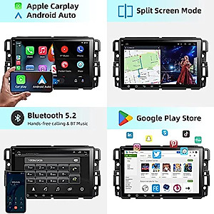 Android 12 Car Stereo for Chevrolet Chevy Silverado/GMC Sierra Yukon/Buick Enclave 2007-2012, 8 Inch GPS Navigation Touch Screen Radio with Bluetooth Backup Camera Wireless CarPlay&Android Auto,2+32GB