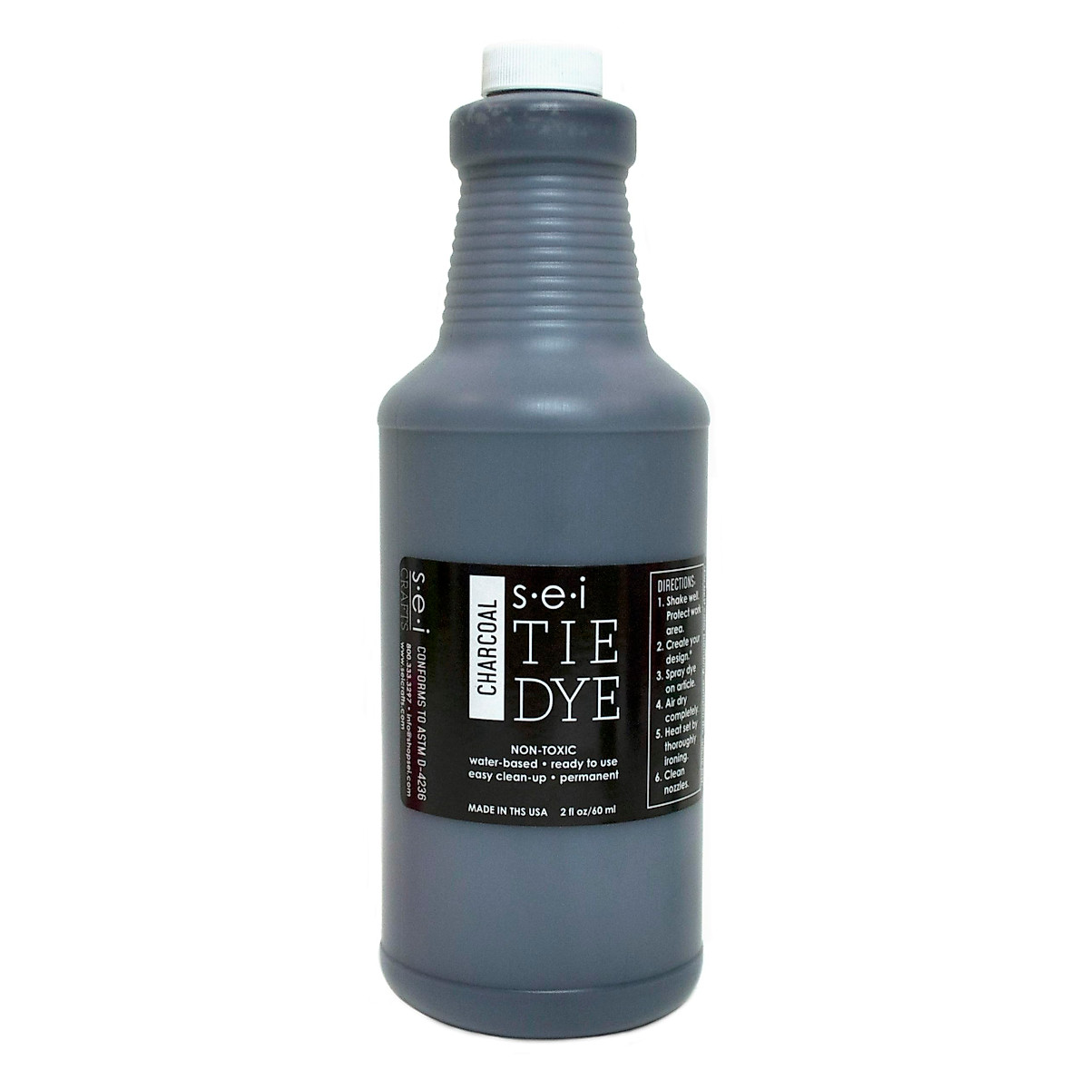 S.E.I Charcoal Tie Dye Kits for Large Groups, Fabric Dye, Large Tie Dye Kit for Big Projects and Fun Activities, 1-Quart-32 Ounces…