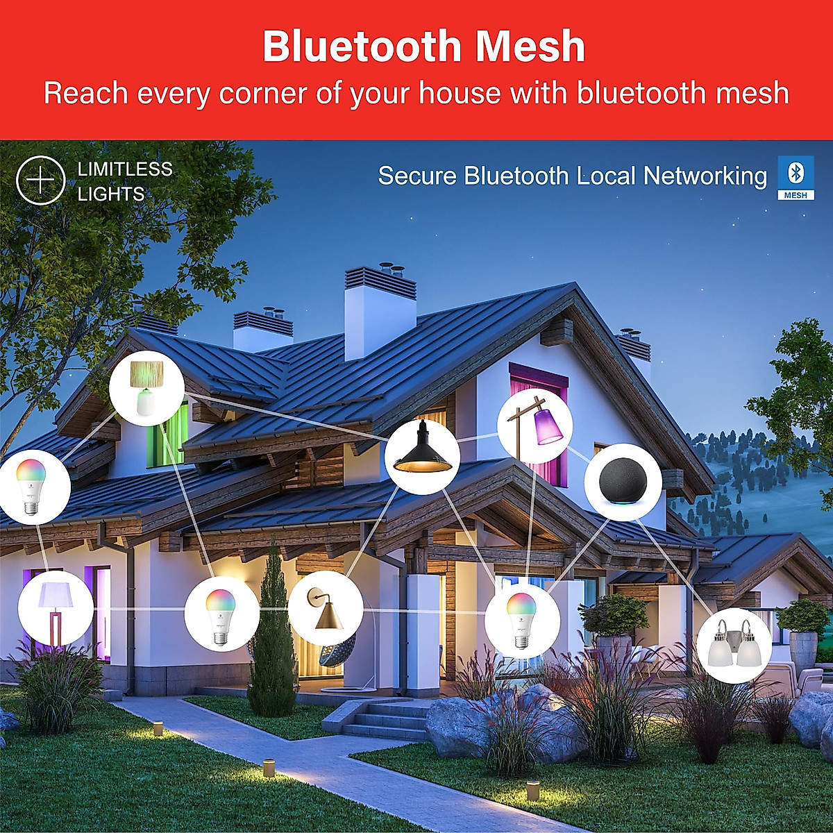 Sengled Smart Light Bulbs, Color Changing Alexa Light Bulb Bluetooth Mesh, Smart Bulbs That Work with Alexa Only, Dimmable LED Bulb A19 E26 Multicolor, High CRI, High Brightness, 8.7W 800LM, 1Pack