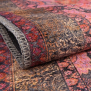 Unique Loom Mangata Collection Area Rug - Mona (Square 5' 3" x 5' 3", Pink/Beige)