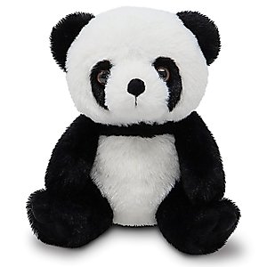 Fluffuns Panda Stuffed Animal - 9" - Stuffed Panda Bear Plush Toys (Black or Blue) - Great Gift, Adorable Friend for Baby Girl, Boy, Kid