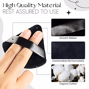 MOTZU 6 Pieces Powder Puff for Face Powder, Triangle Makeup Puff, Cotton Velour Triangle Face Puffs for Setting, Contouring, Under Eyes, and Corners, 2.76-inch Normal Size, with Strap, Beauty Tool