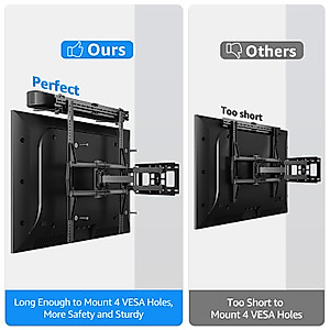 MOUNTUP Universal Soundbar Mount Mounting above or Under TV, Sound Bar Bracket With 31.5" Longer Bracket for Large TV VESA, 6.5" Holder Swivel to Fit Various Soundbar, Up to 15LBS, Saving Space MU9122