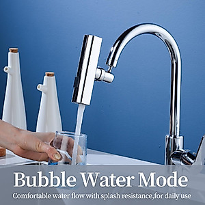 Kitchen 360°Faucet Extender with 55/64''(22mm) Female Thread, Swivel Sink Water Faucet Aerator with 3Modes, Faucet Sprayer Attachment for Kitchen, Faucet Replacement Part FM22