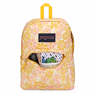 JanSport SuperBreak Plus Backpack with Padded 15-inch Laptop Sleeve and Integrated Bottle Pocket - Spacious and Durable Daypack for Work and Travel - Skip Daisy Yellow