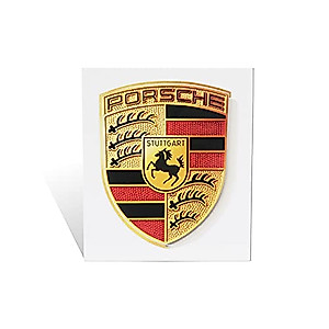 Porsche Crest Sticker Logo (65mm X 53mm) - GT3 RS 4.0/GT2 Style Porsche Emblem Logo Sticker Including Wipe (1)