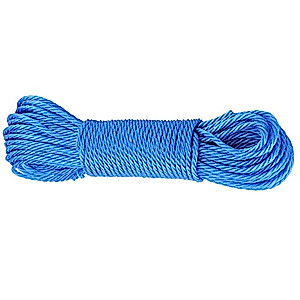 Multi-Functional Nylon Rope Cord String Washing Line Climbing Traction Tying Shade Net Rope for Camping Outdoor Garden Garage Clothesline 20M / 65.6 ft(Blue)