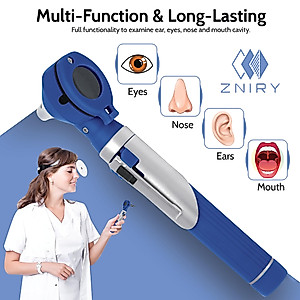 Zniry Fiber Optic Mini Otoscope - Ear Scope with Light, Ear Infection Detector (Blue Color) Reguler