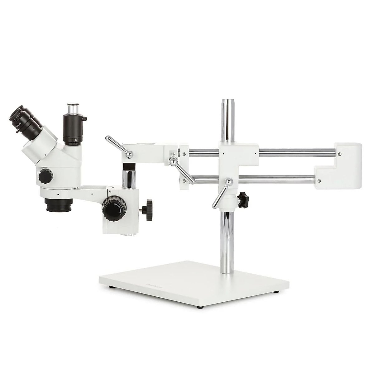 AmScope - 3.5X-90X Simul-Focal Stereo Lockable Zoom Microscope on Dual Arm Boom Stand - SM-4NTPZ