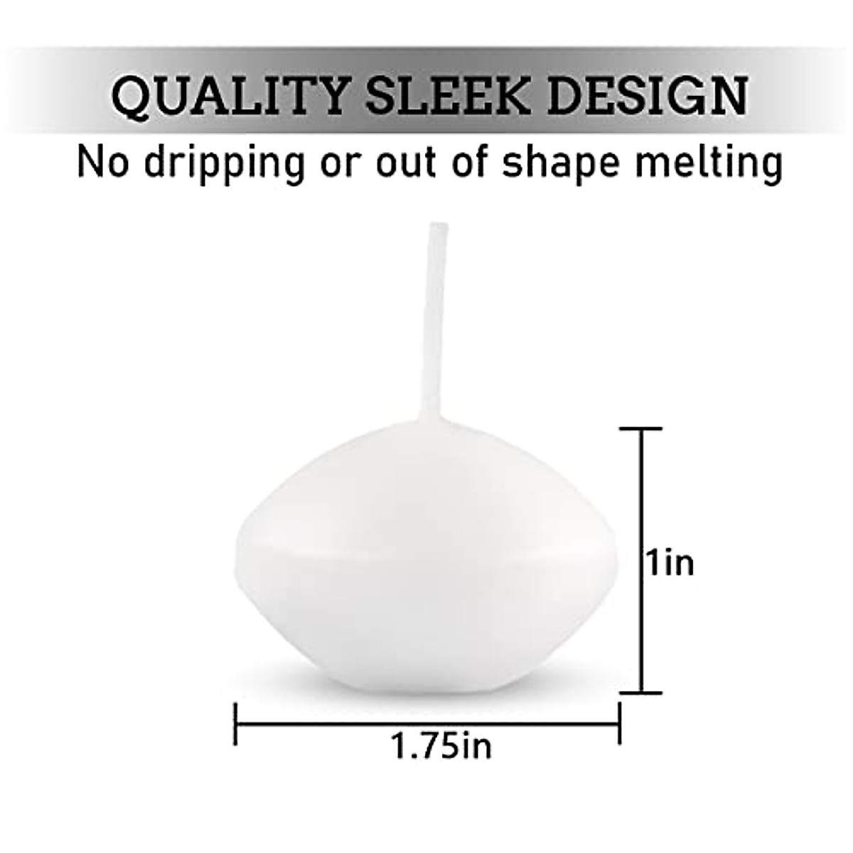 fclayvts 100 Pieces 1.75 Inch Unscented Floating Candles for Centerpieces, Floating Pool Candles Round Burning Candles Decor for Wedding Party Swimming Pool Bathtub Dinner Party Favor (White)