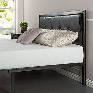 Zinus Cherie Faux Leather Classic Platform Bed Frame with Steel Support Slats, Full
