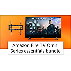 Amazon Fire TV 43" Omni Series 4K UHD smart TV bundle with Universal Tilting Wall Mount and Red Remote Cover