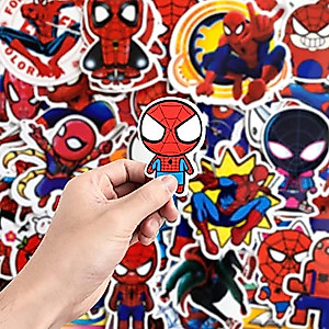 Spiderman Birthday Party Favors Supplies,130 Pcs,Include Button Pins, Key Chain, Bracelet, Spider Masks, Goodie Bags, Blower Whistles, Stickers for Classroom Rewards Hero Carnival Prizes Decorations