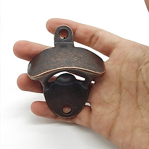 TIHOOD 12PCS Wall Mounted Bottle Opener Vintage Beer Bottle Opener Suitable for Bars KTV Hotels Homes（Red Bronze）