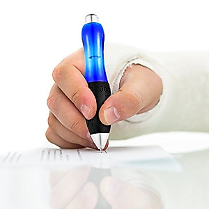 Jetec 10 Pieces Big Weighted Fat Pens Retractable Blue Body Ballpoint Pens with Hanging Rope Large Wide Grip Pens for Arthritis, Hand Pain, Parkinson, Tremors, Carpal Tunnel
