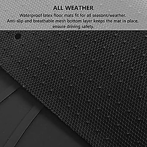 IKON MOTORSPORTS, Floor Mats Compatible With 2006-2011 Honda Civic Coupe & Sedan, Latex All Weather Easy Clean Interior Car Carpets Black Full Set 3 Pieces