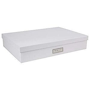 Bigso Box of Sweden 934145541 A3 Storage Box, Fibreboard, White, 31 x 43.5 x 8.5 cm