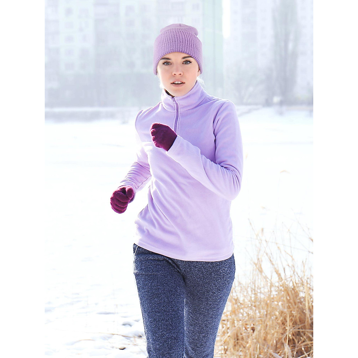 Blulu 4 Pieces Warm Full Face Cover Ski Winter Mask Balaclava Knit Full Face Mask for Men Women Outdoor Sports(Pink, Light Blue, Light Purple, Rose Red)