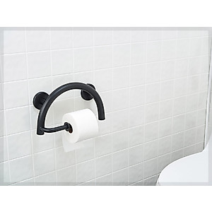 Grab Bar Toilet Paper Holder - ADA Bathroom Safety Handrail/304 Stainless Steel/Brushed/ 13" x 8"