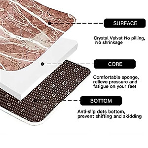 Pink White Grey Marble Texture Area Rug, Gradient Abstract Minimalist Decorative Carpet, Washable Portable Breathable Soft Comfortable for Bedroom Living Room Study Game Room6x8ft