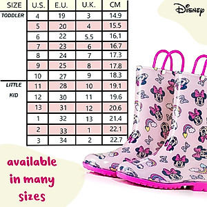 Disney Minnie Mouse Girls Pink PVC Rainboots - Easy-On Handle - Size 9 Toddler