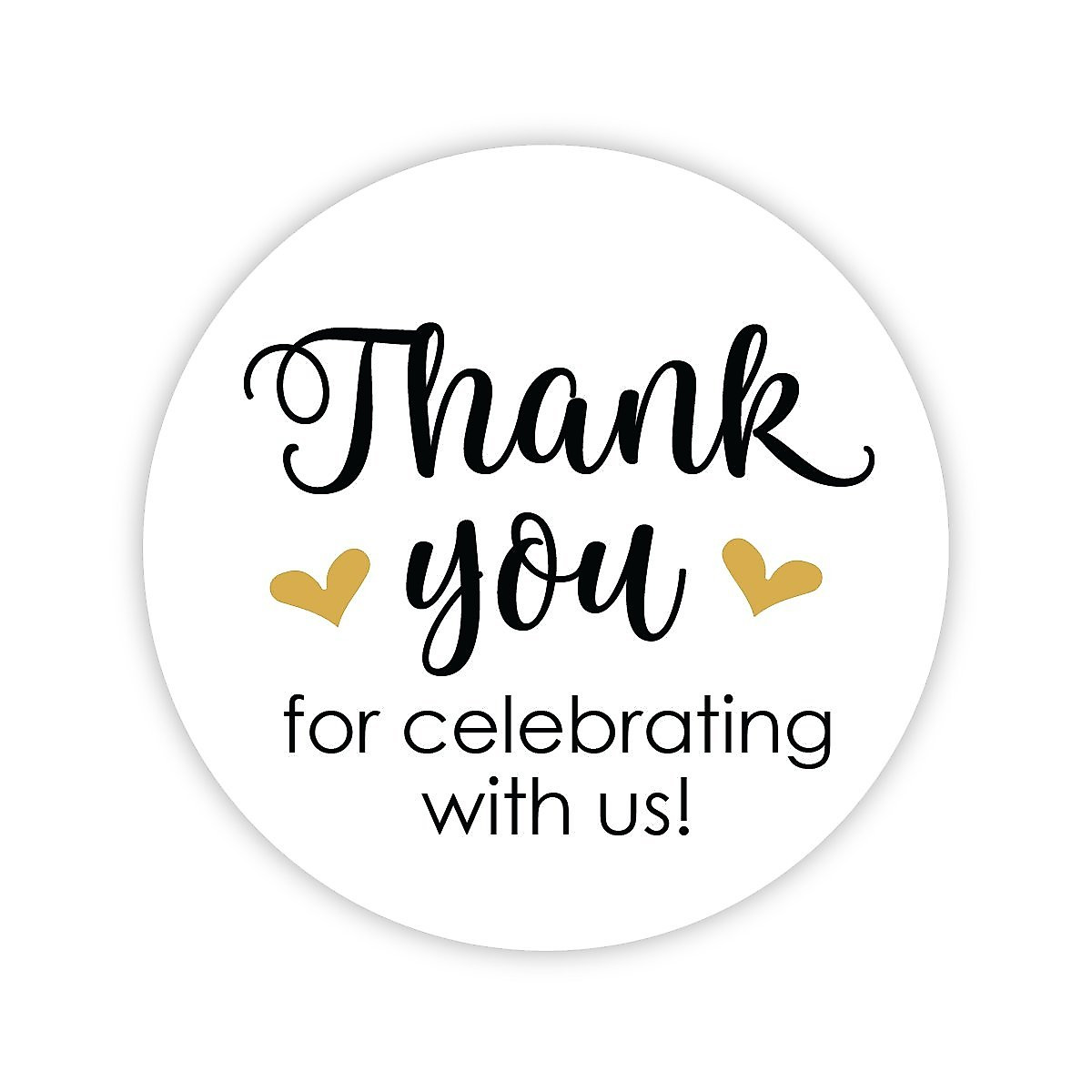 Thanks for Celebrating with Us Stickers, Wedding and Event Favor Labels (#265-GL)
