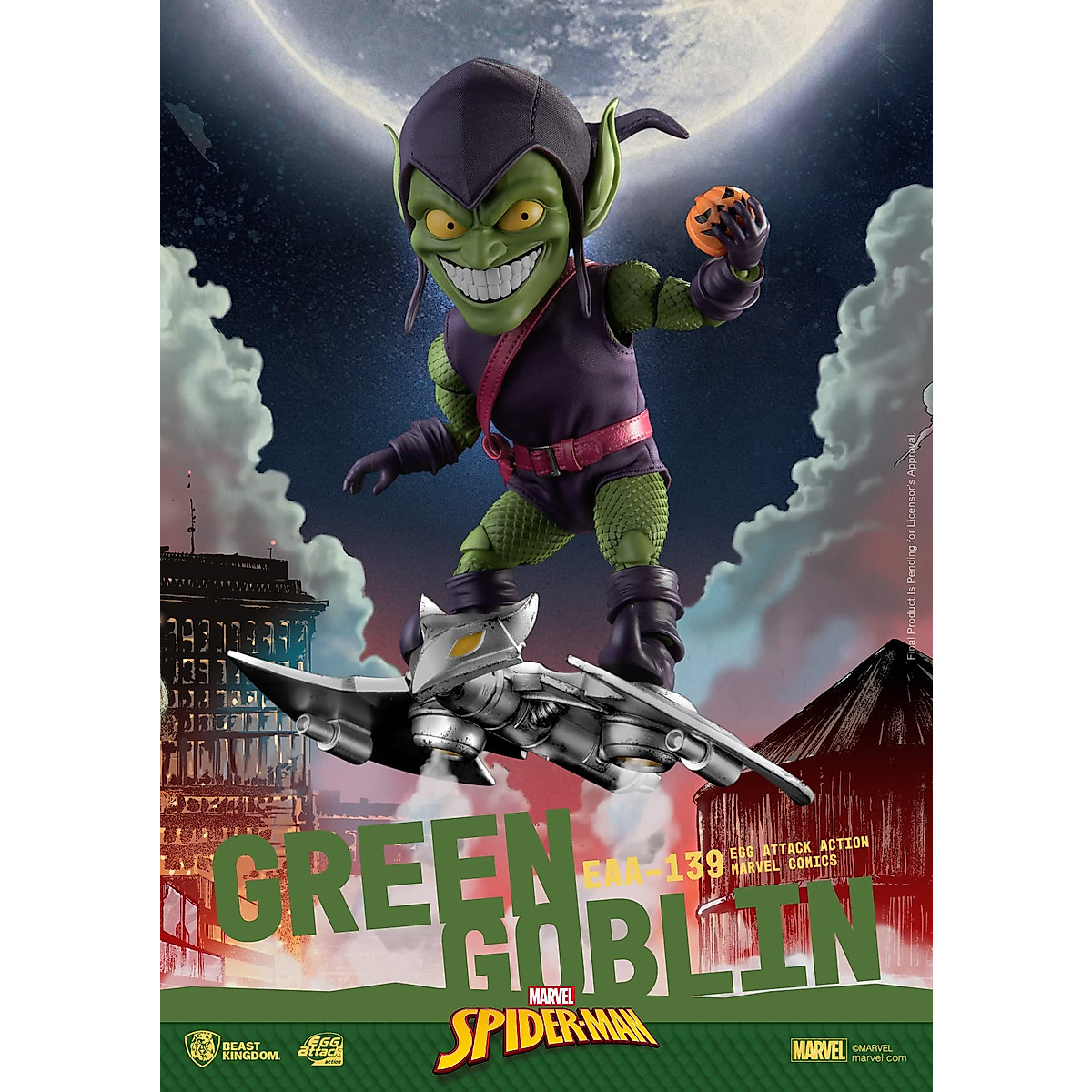 Beast Kingdom Marvel Comics: Green Goblin EAA-139 Egg Attack Action Figure, Multicolor