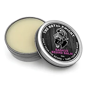 Badass Beard Care Beard Balm - The Royal Knight Scent, 2 oz - All Natural Ingredients, Keeps Beard and Mustache Full, Soft and Healthy, Reduce Itchy and Flaky Skin, Promote Healthy Growth