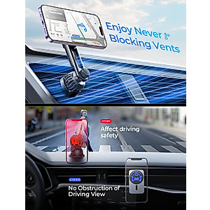 LISEN for Magsafe Car Mount Charger iPhone 15,15W Wireless Car Charger Mount,Magnetic Air Vent Car Phone Holder,with Fast Car Charger and Cable for iPhone 15/Pro/Plus/Pro Max/iPhone 14/13/12 Series