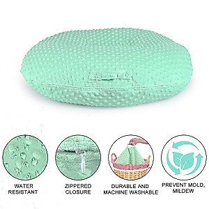 Removable Slipcover for Newborn Lounger, Super Soft Premium Plush Dot Baby Lounger Cover, Ultra Comfortable, Safe for Babies, Fit 18 x 18 x 7 inches Lounger (Gray)