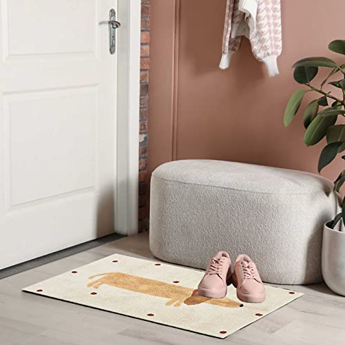 Scceatti Fluffy Rugs for Bedroom 3x2Feet Machine Washable Bedroom Rug Rugs Large Cute Dachshunds Rug Cute Living Room Bedroom Rug Bedside Puppy Blanket Kids Room Anti Fall Game Crawling Rug Washable