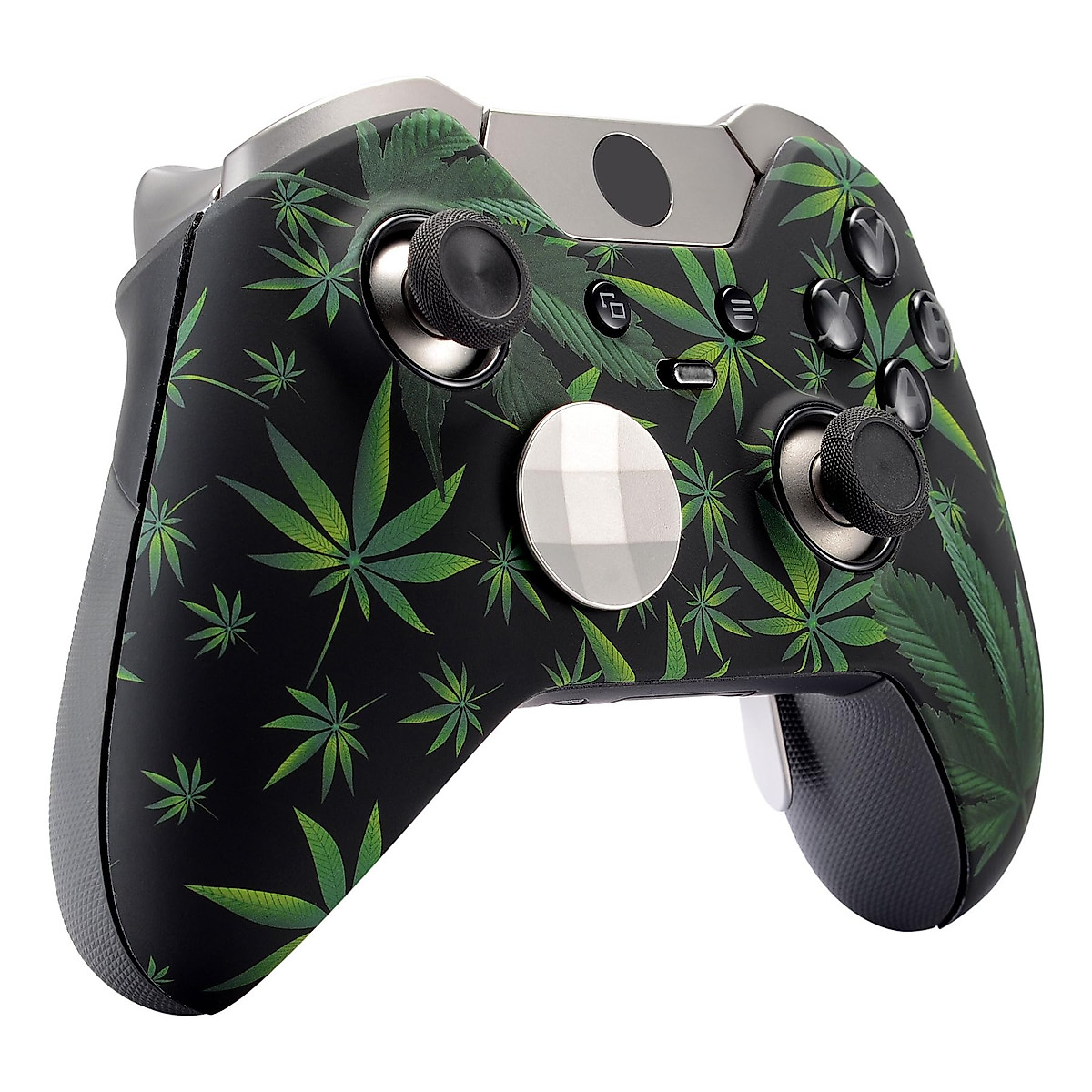 eXtremeRate The Great Wave Patterned Front Housing Shell Faceplate for Xbox One Elite Controller Model 1698 with Thumbstick Accent Rings - Controller NOT Included
