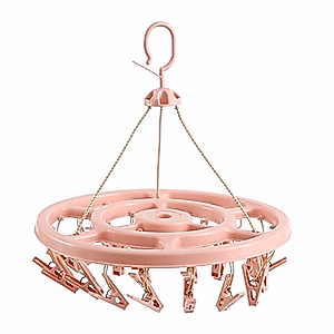 Ankexin Folding Clothes Drying Rack 24 Windproof Clips Collapsible Laundry Drying Rack Space Saver Clothes Rack for Bathroom