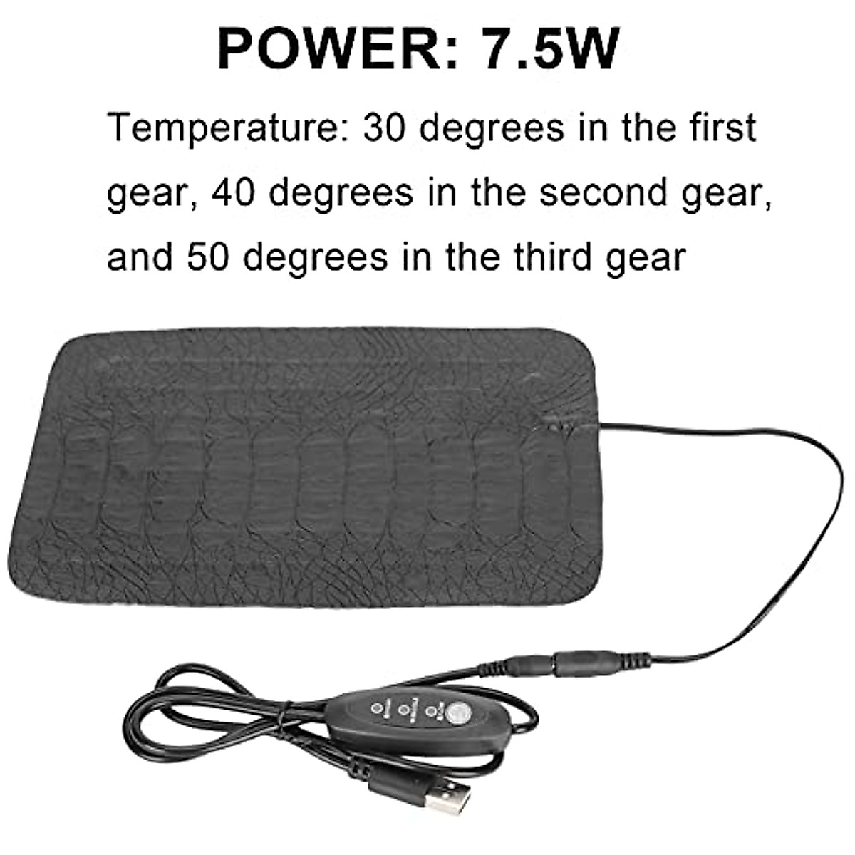 GLOGLOW Reptile Heating Pad, 7.5W/8.5W Reptile Heating Pad Tank Warmer USB Reptile Anti‑Scratch Heating Pad Waterproof Heat Mat for Reptiles Tortoise Lizard(L) Heat Mats