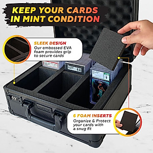 PANOPPLY Slab Armor 120+ 3 Row Psa Graded Card Storage Box Graded Card Case Psa Slab Case for Graded Cards Psa Card Case Baseball Card Cases for Sports Cards Storage Sports Card Case (Black)