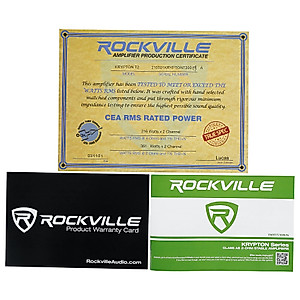 Rockville KRYPTON T2 2800W 2-Channel 2-Ohm Car Amplifier, Dyno-Certified, MOSFET, Adjustable Crossover, Remote Control, Perfect for Car Audio and Subs
