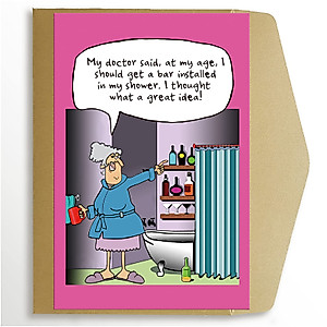 Funny Birthday Card 50th 60th 70th for Wife, Mom, Auntie, Female Friend, Old Aged Birthday Card