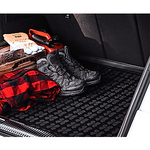 REZAW-PLAST Premium Trunk Mat Compatible with 2017-2024 Volvo S90 Cargo Mat/Sedan/All Weather Rear Rubber Floor Mat, Custom Fit, Tailored, Odorless, Car Accessories Black