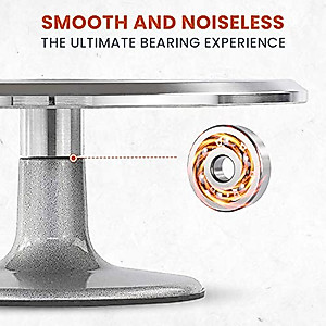 12 Inch Aluminum Alloy Revolving Cake Stand, Cake Turntable for Decorating Rotating Cake Stand for Cupcakes, Pastries and Cake Decorations