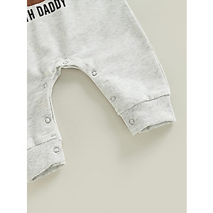 Infant Baby Boys Girls Football Season Jumpsuit Watch Football with Daddy Funny Romper Playsuit Sweatshirt (with Daddy, 0-3 Months)